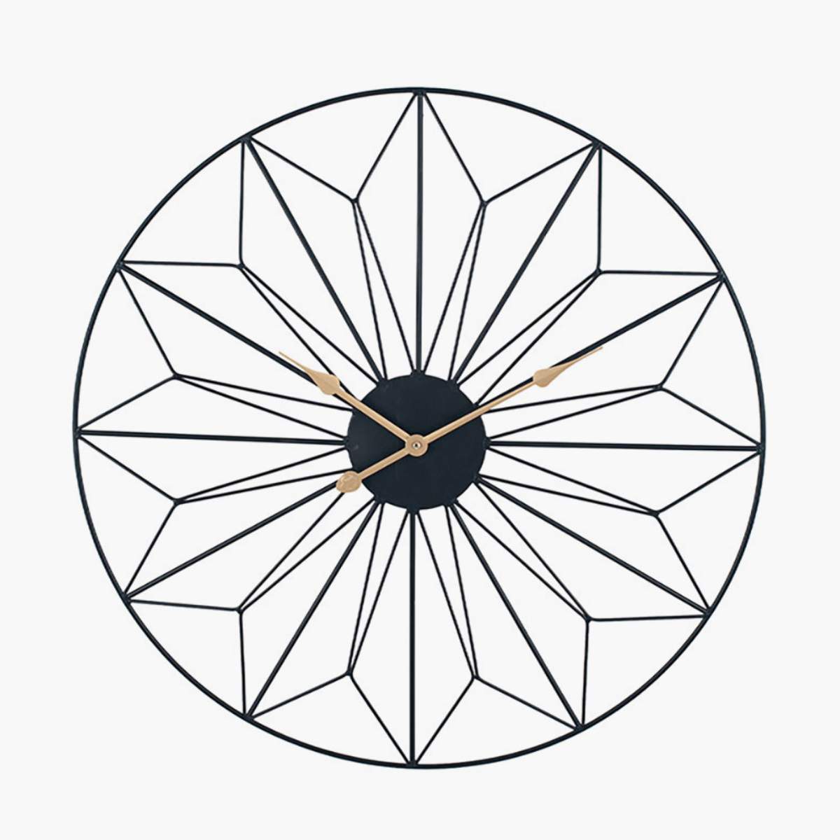Beau&Co Black Metal Geo Design Round Wall Clock – Beaumonde