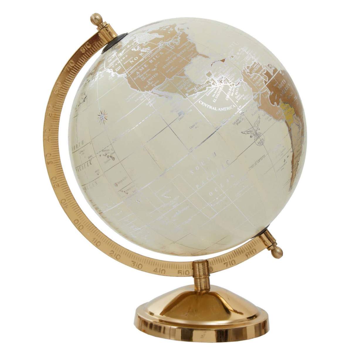 Beaumonde Home Churchill Antique White Globe on Gold Stand