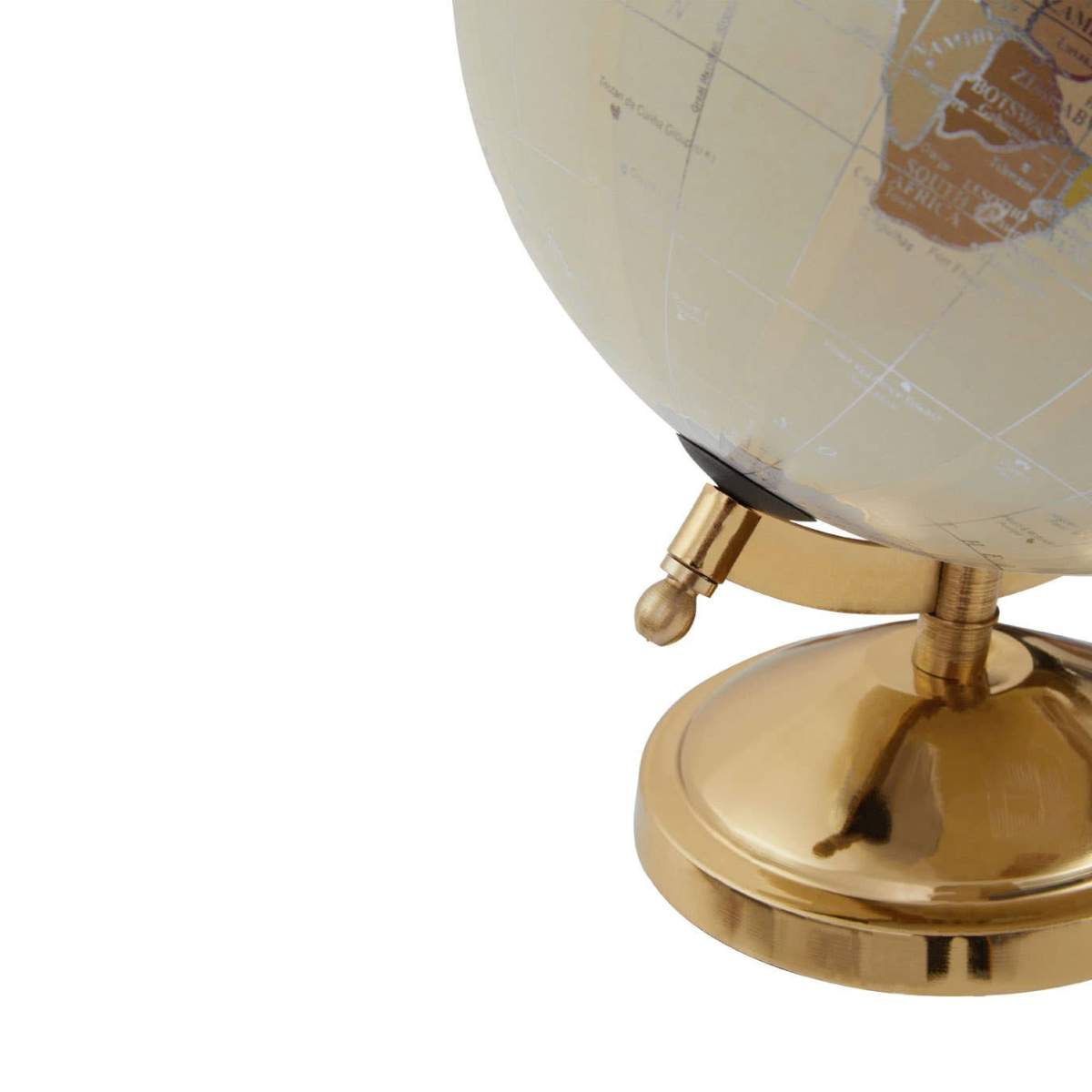 Beaumonde Home Churchill Antique White Globe on Gold Stand
