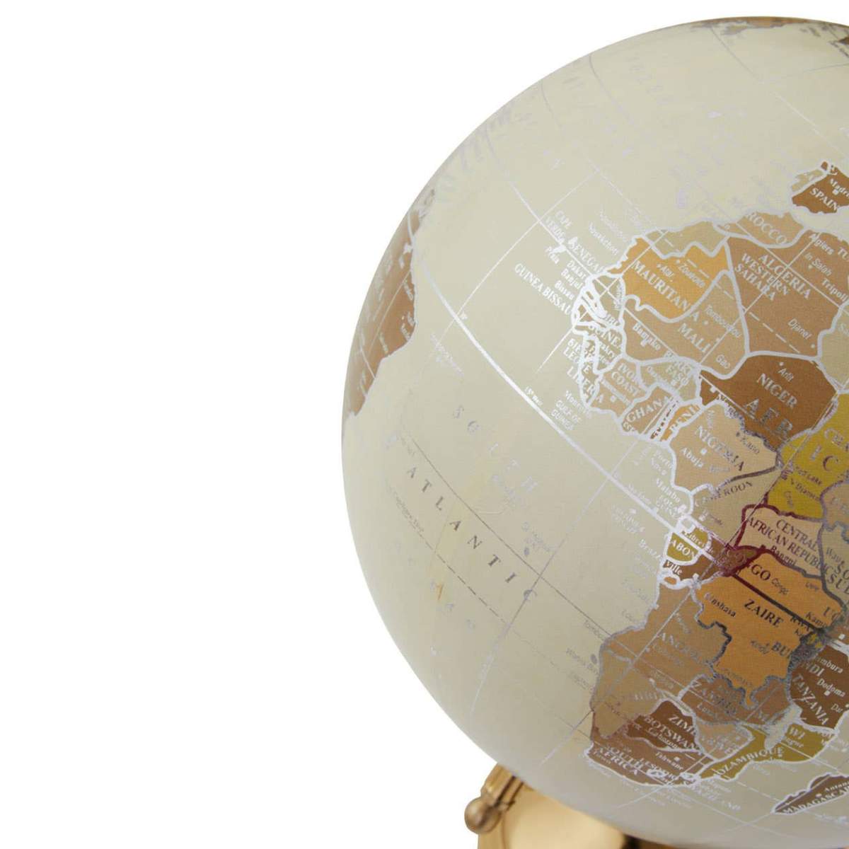Beaumonde Home Churchill Antique White Globe on Gold Stand