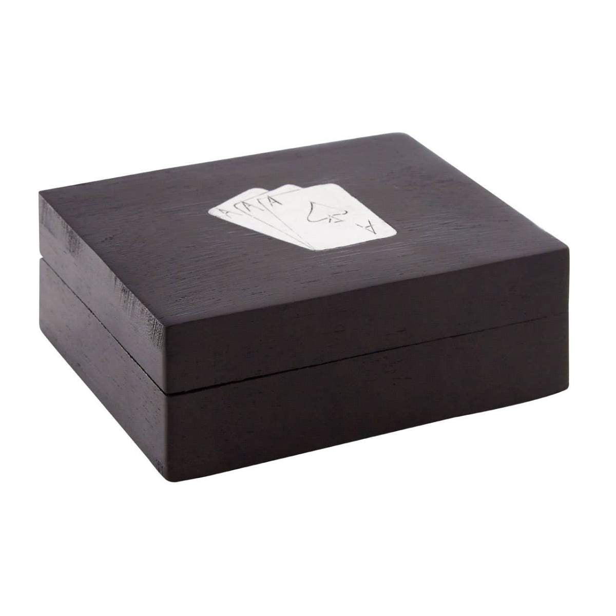 Beaumonde Home Churchill Games Black Mango Wood Playing Card Box