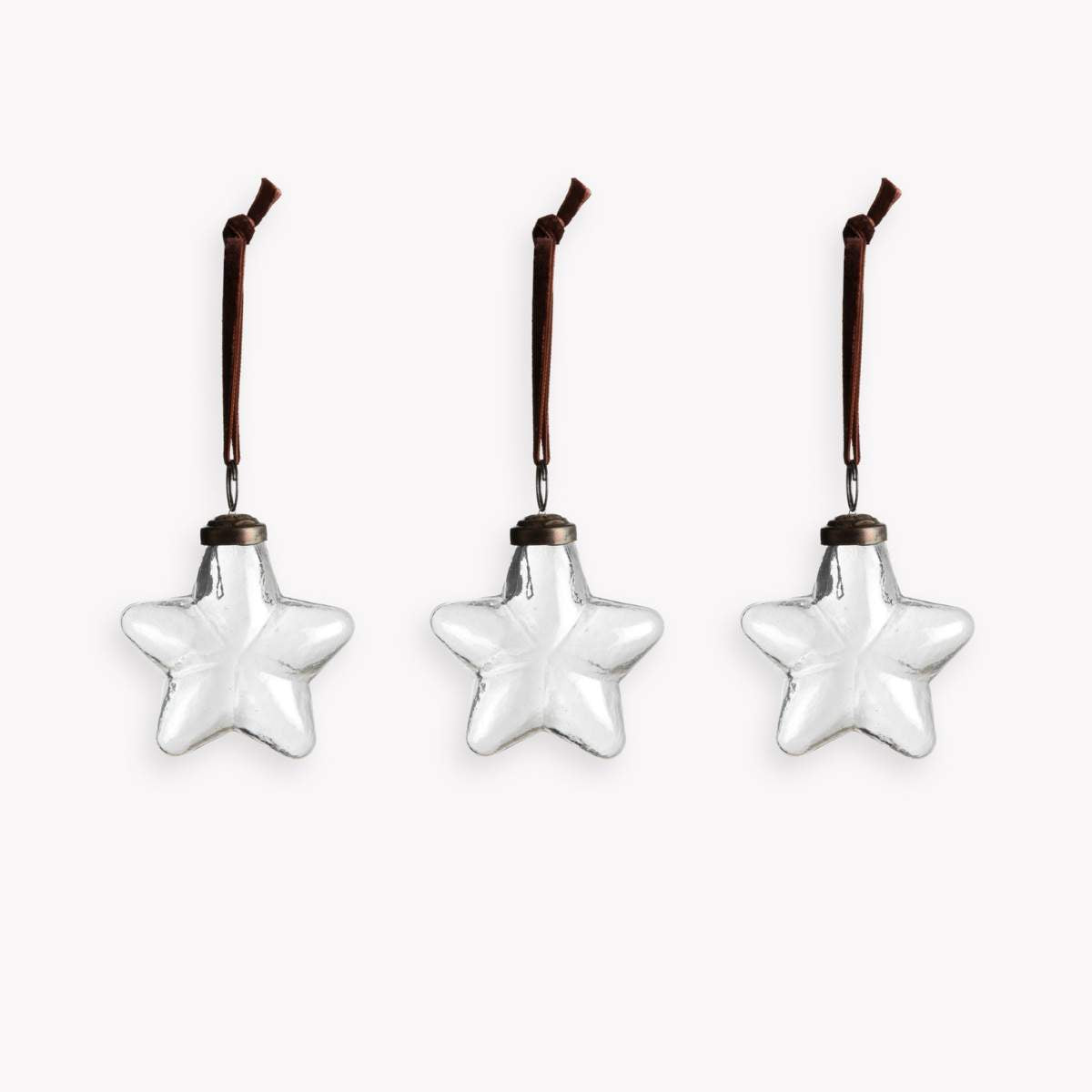 Garden Trading Luxley Christmas Star Baubles Set of 3 Clear - Pack of ...