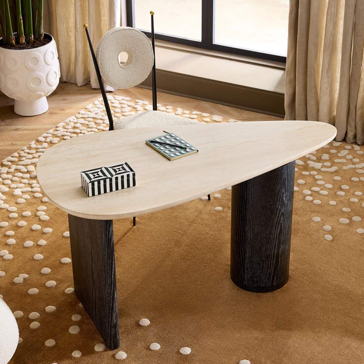 Jonathan Adler Oeuf Travertine Desk – Beaumonde