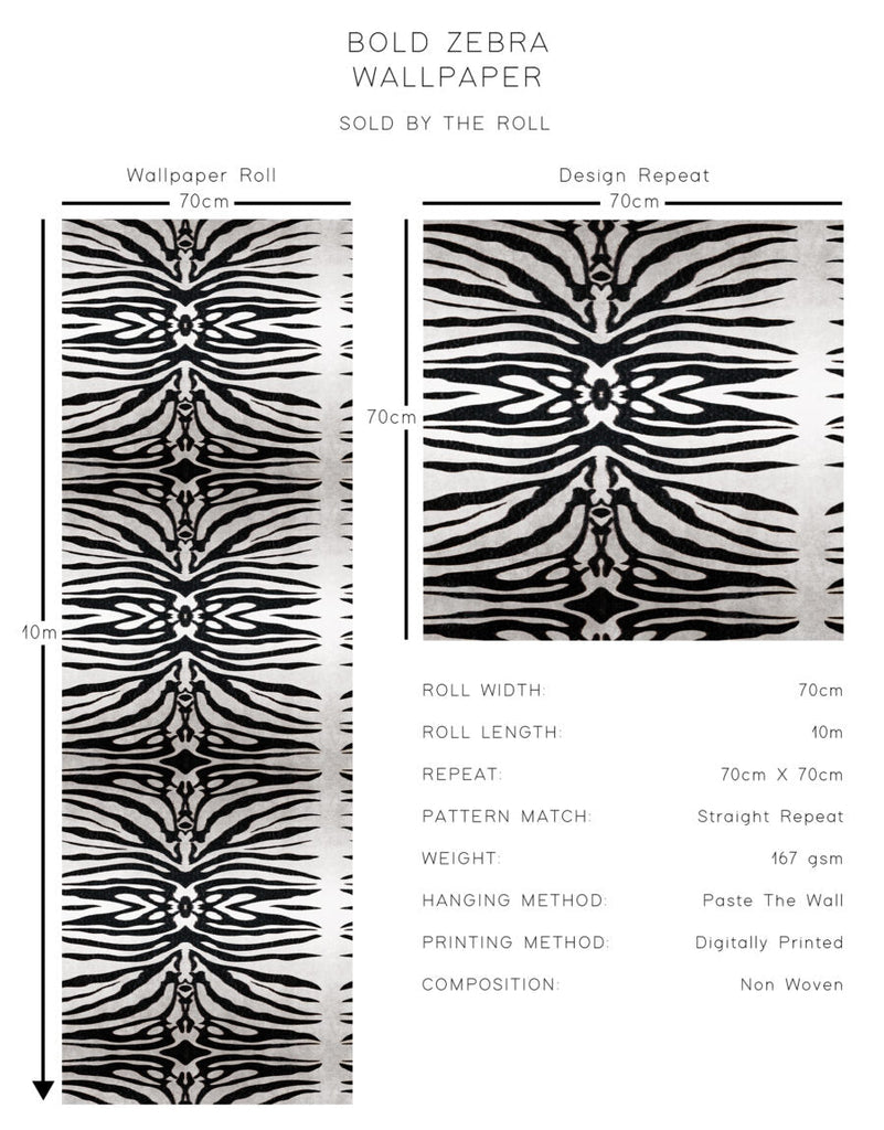 Bold Zebra Wallpaper - Roll | Luxury Home Decor by Avalana – Beaumonde