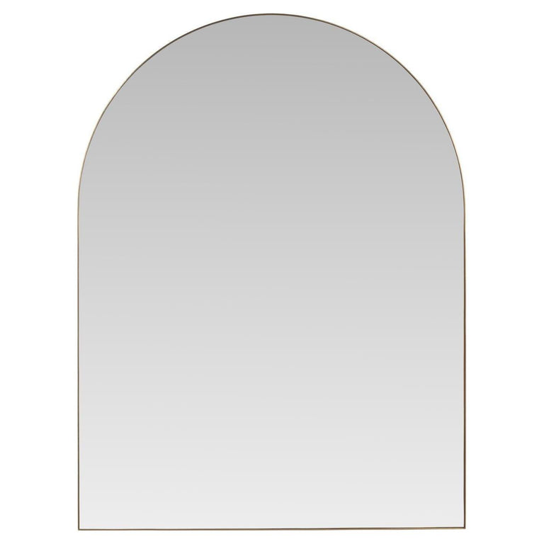 Beau&Co Brushed Gold Metal Slim Frame Tall Arch Wall Mirror – Beaumonde