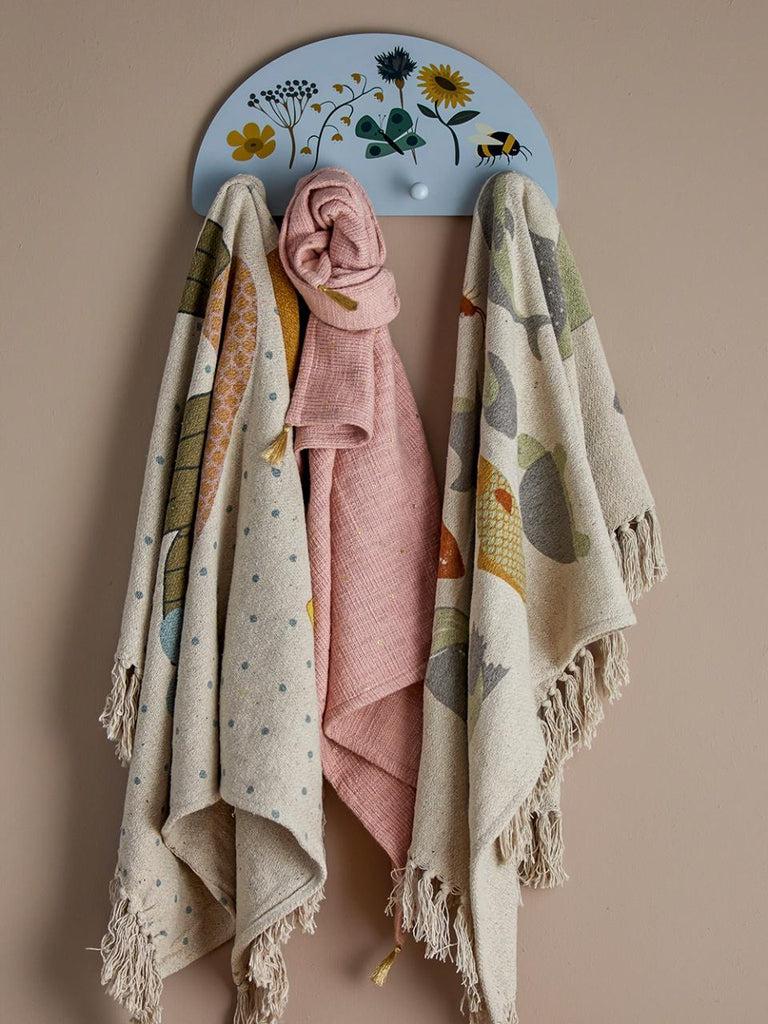 Bloomingville Recycled Cotton Rose Pink Throw | Beaumonde UK