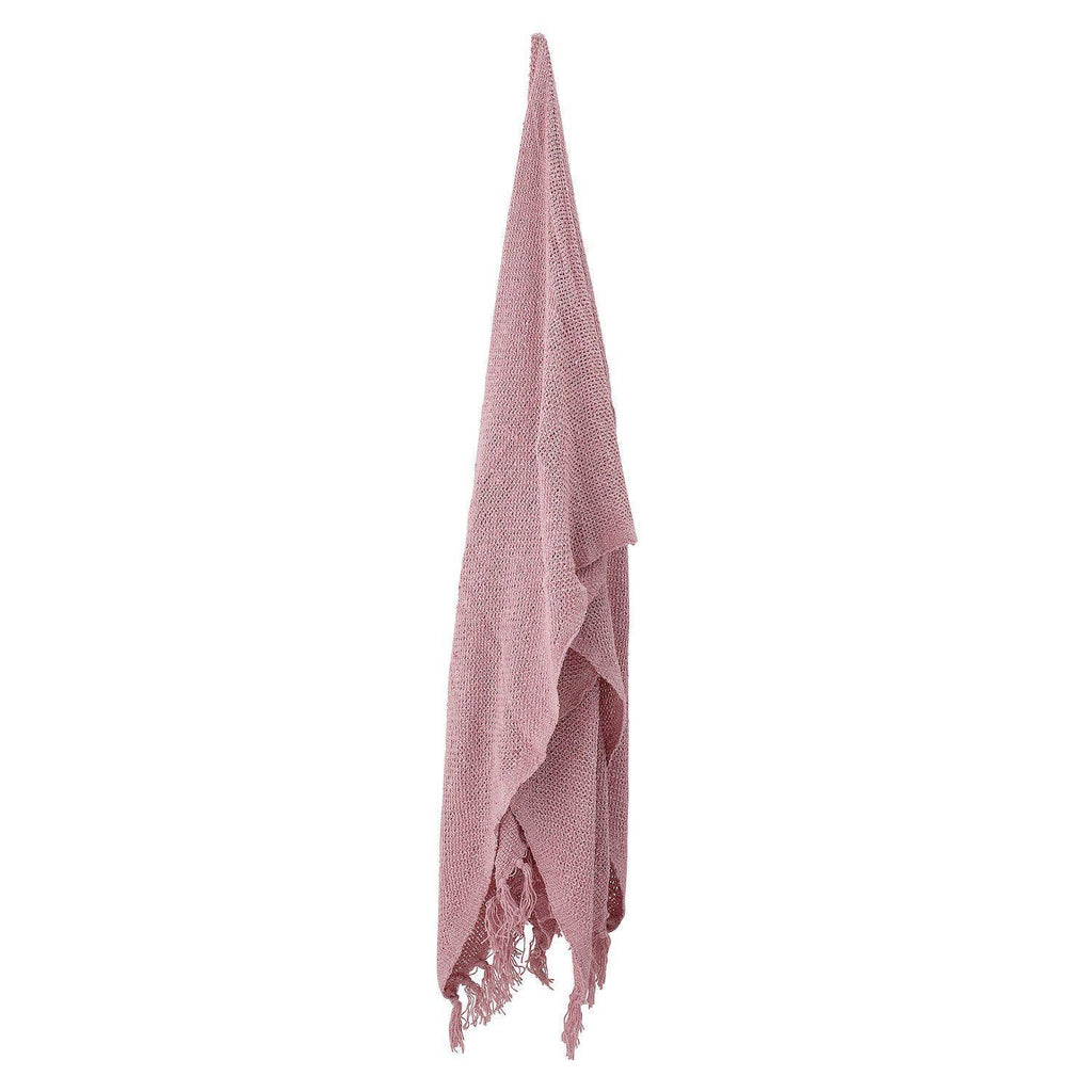 Bloomingville Recycled Cotton Rose Pink Throw | Beaumonde UK