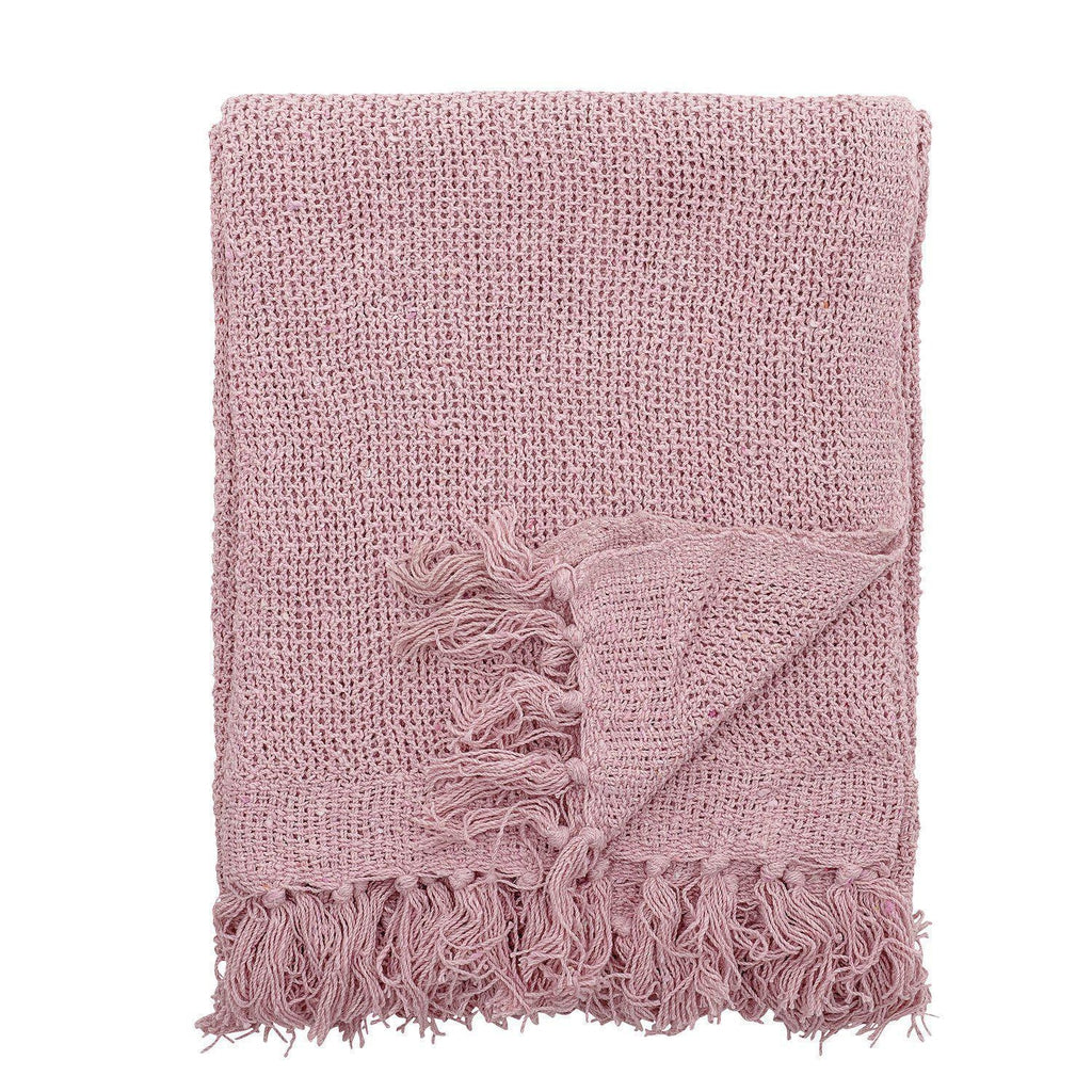 Bloomingville Recycled Cotton Rose Pink Throw | Beaumonde UK
