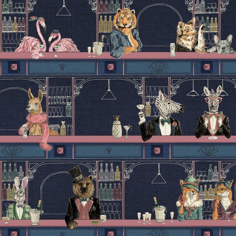 Happy Hour Midnight Pink Wallpaper | Brand Mckenzie | Beaumonde