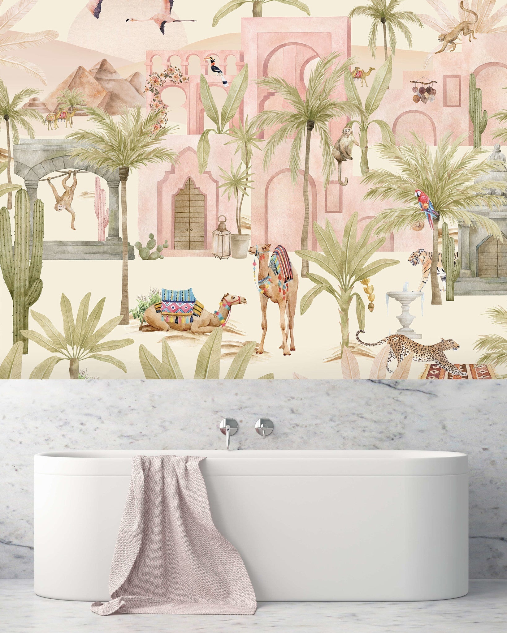 Pink Oasis Wallpaper Mural by Creative Lab Amsterdam | Beaumonde.co.uk