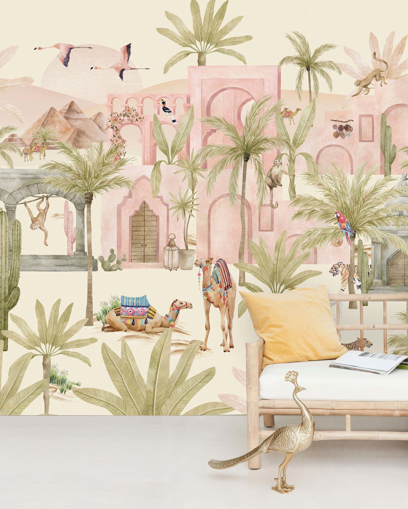 Pink Oasis Wallpaper Mural by Creative Lab Amsterdam | Beaumonde.co.uk
