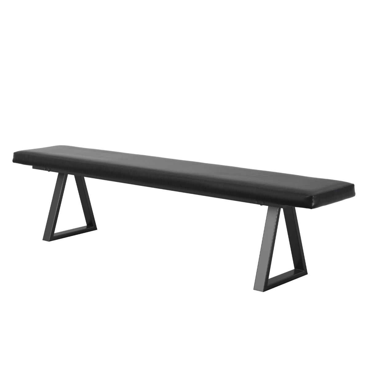 Hyde Dining Bench with PU Seat and Metal Frame – Black – Beaumonde