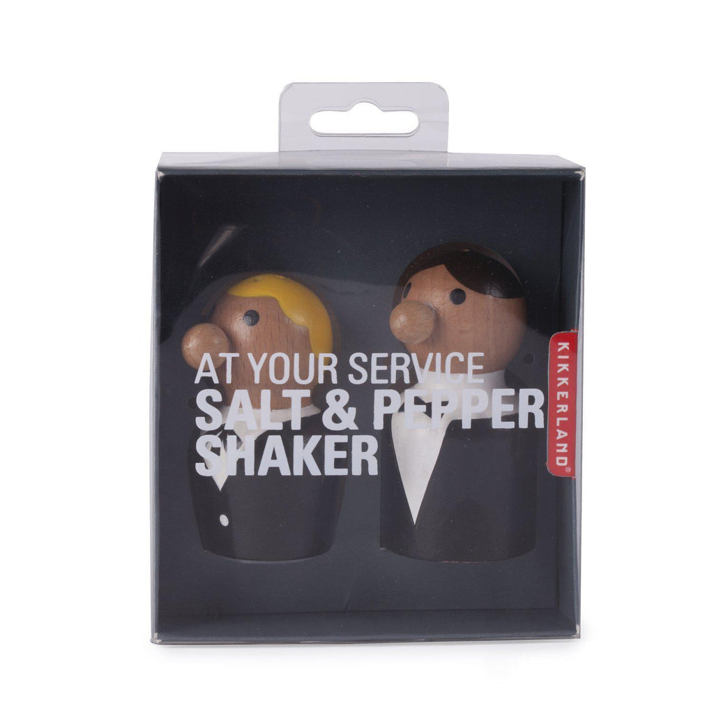 Kikkerland Waiter Novelty Salt and Pepper Shaker Set - Black/White ...
