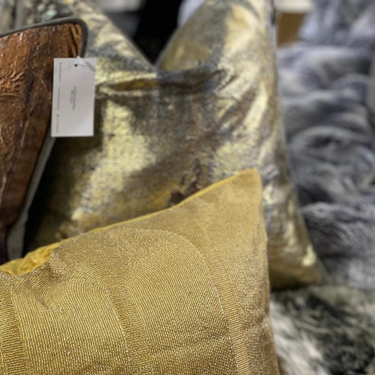 Malini Volcano Cushion - Gold | Luxury Cushions – Beaumonde